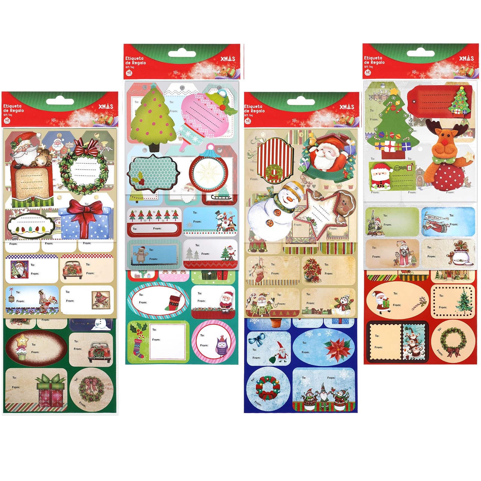 Amazon.com : SHANGRLA Christmas Gift Label Stickers - Self Adhesive ...