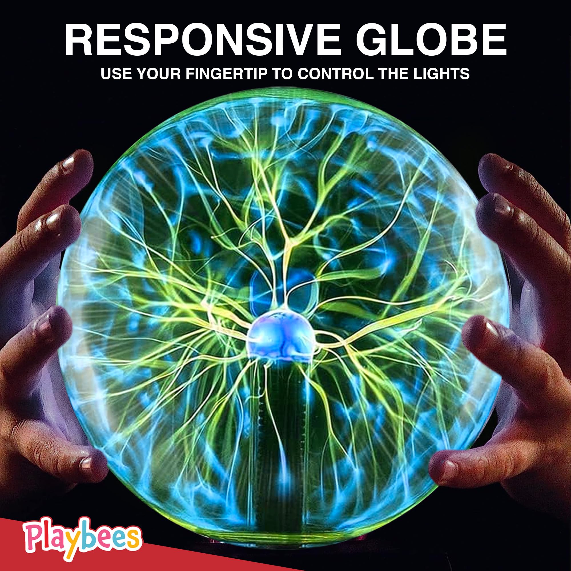 Snapklik.com : Playbees Green Plasma Ball - 7 Inch - Tesla Coil Bulb ...