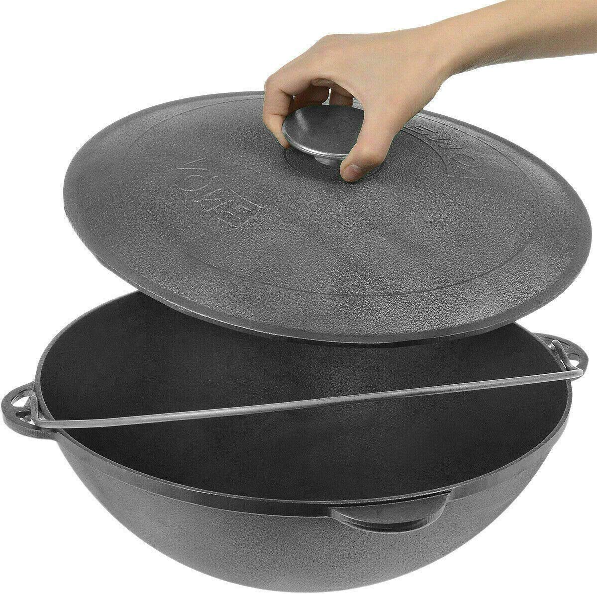 Buy Kazan Mangal Uzbek 15 L Cast Iron Pot Plov Pilaf Making Cookware ...