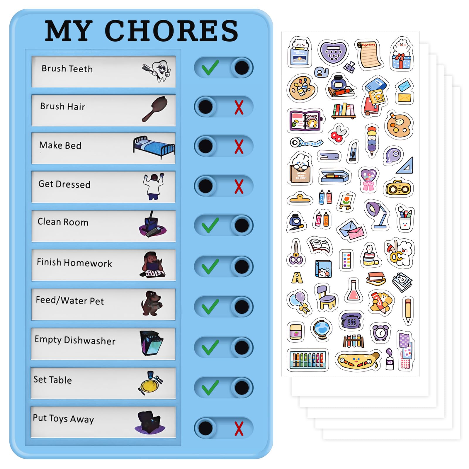 Amazon.com : Chore Chart for Kids, Reusable Chore Board Chore List for ...