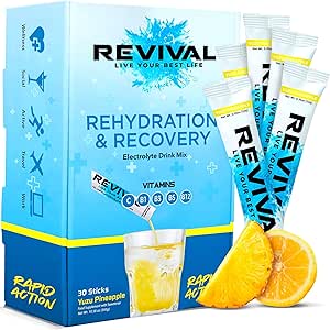 Revival Rapid Rehydration Electrolytes Powder - High Strength Vitamin C ...
