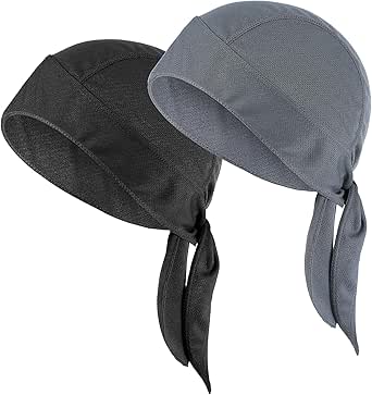 2PCS Do Rag for Men, Breathable Biker Cap, Comfortable Polyester Head ...