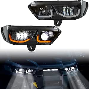 LDETXY LED Headlights Assembly for Can-Am Defender 2016+, LED Head ...