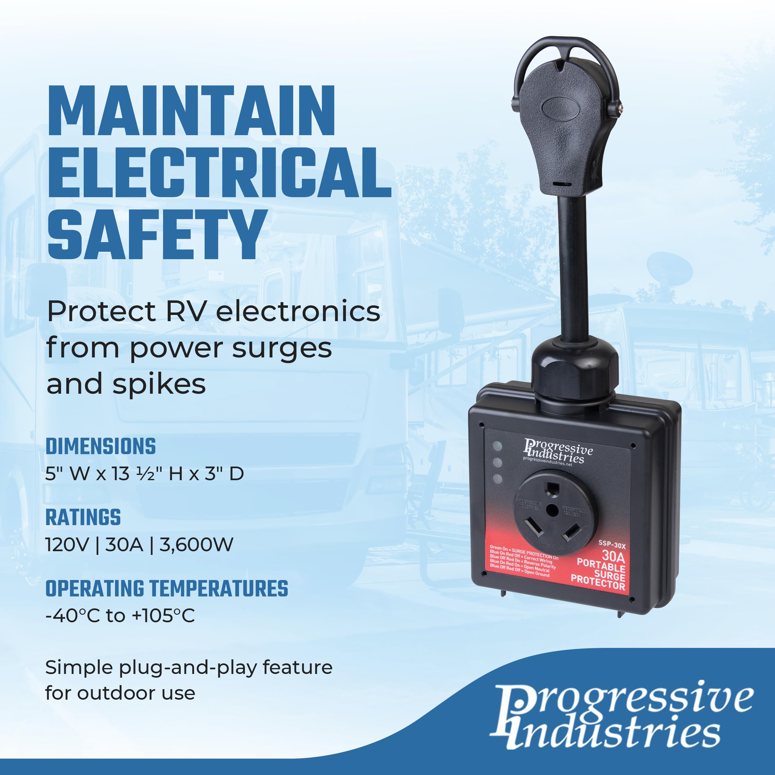 Snapklik.com : Progressive Industries 30 Amp Portable RV Smart Surge ...
