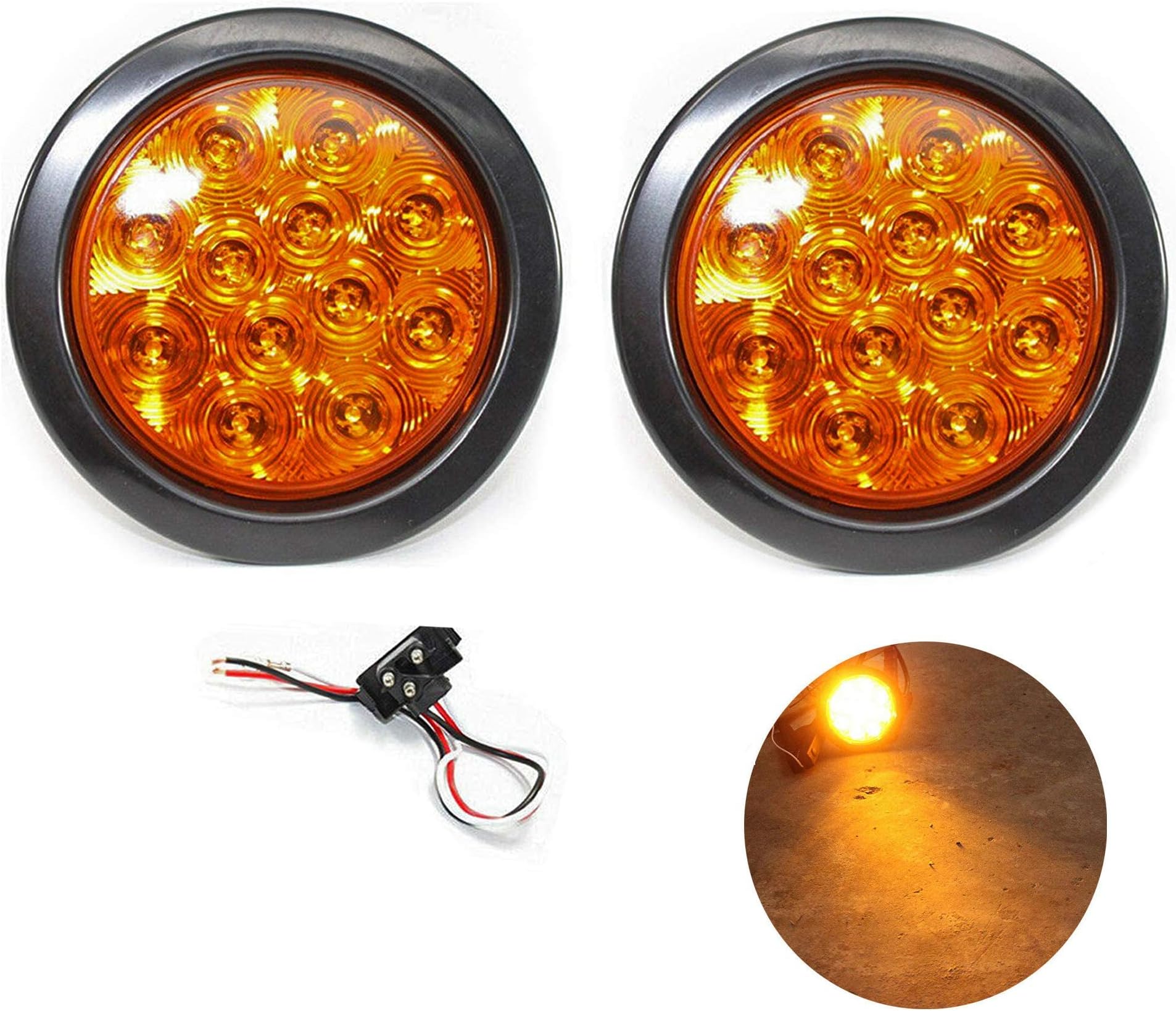Amazon.com: 4" Round Amber LED Strobe light : Automotive