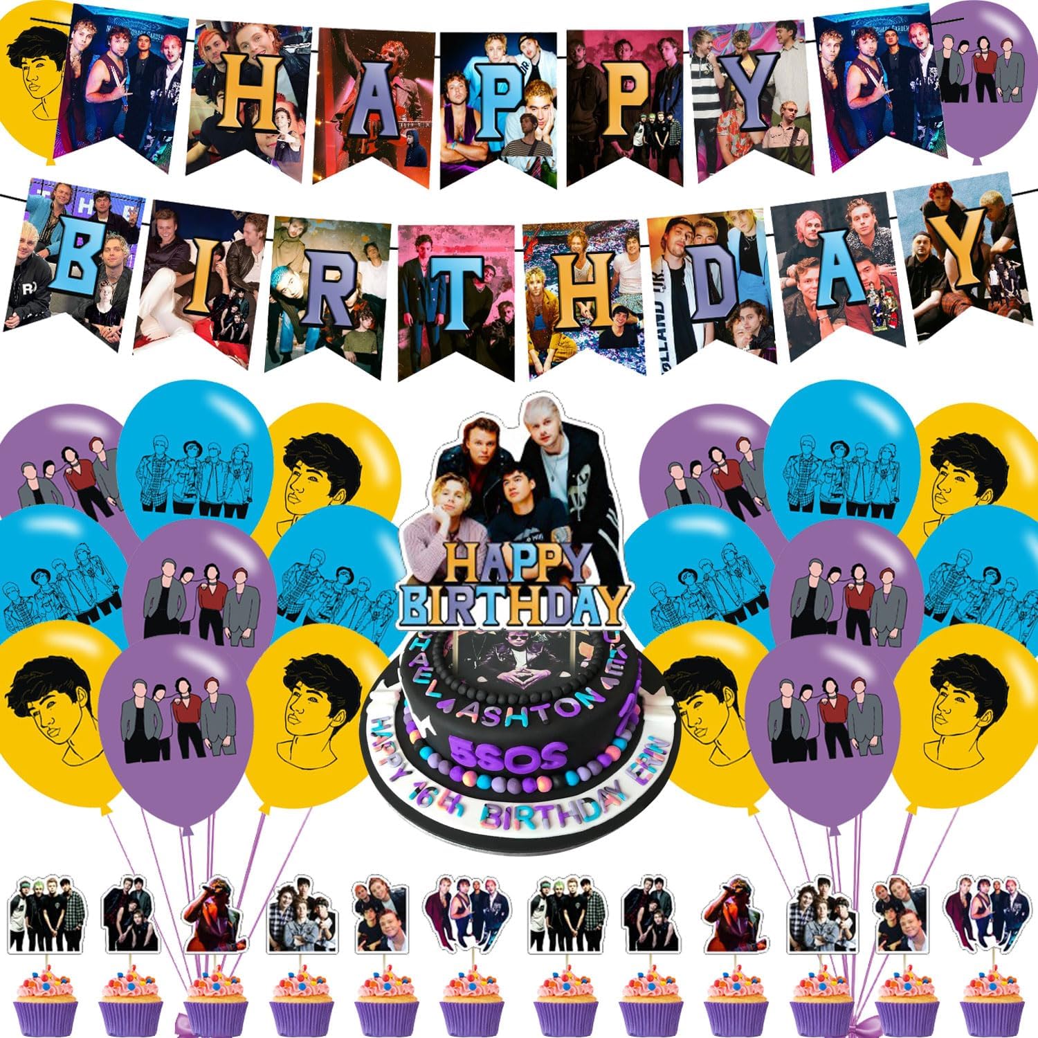 Amazon.com: 5sos Party Decorations,Music Birthday Party Supplies ...