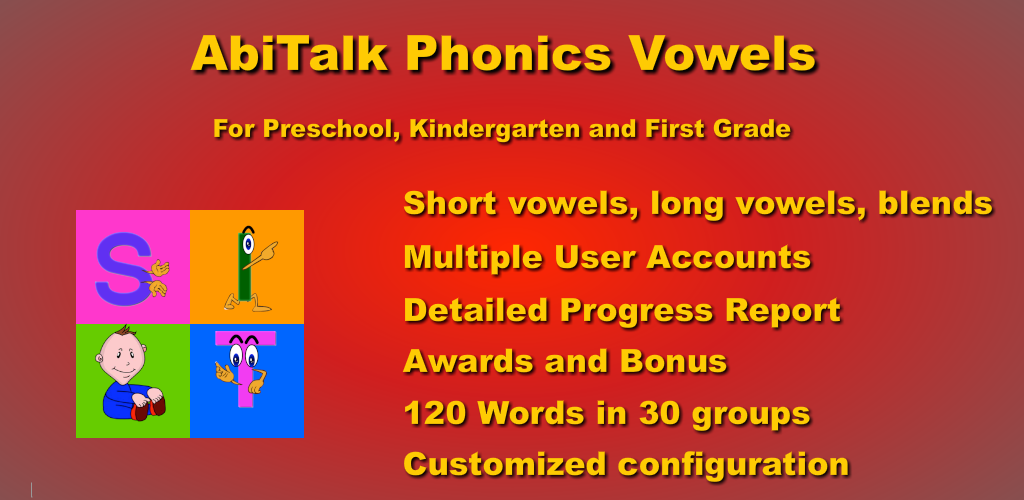 AbiTalk Phonics Vowels for preschool, kindergarten and first grade ...