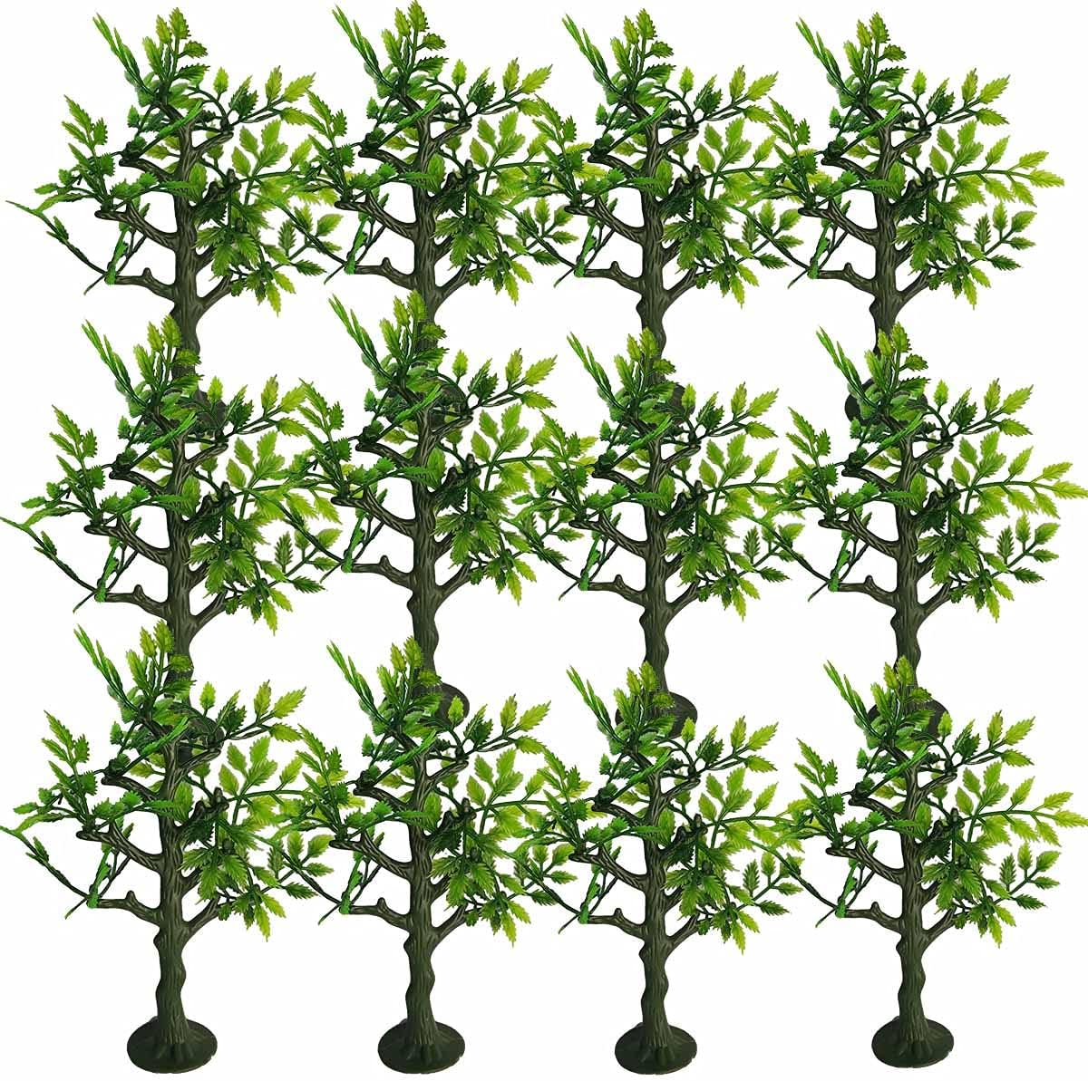 Amazon.com: 6 Pieces 6 inch Model Trees Figurines with Base : Home ...