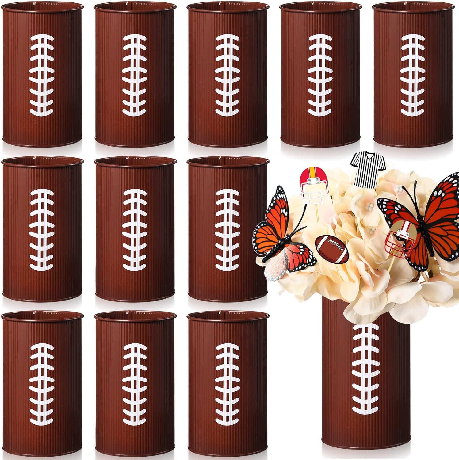Amazon.com: Domensi 12 Pcs Football Table Centerpiece Football Vases ...