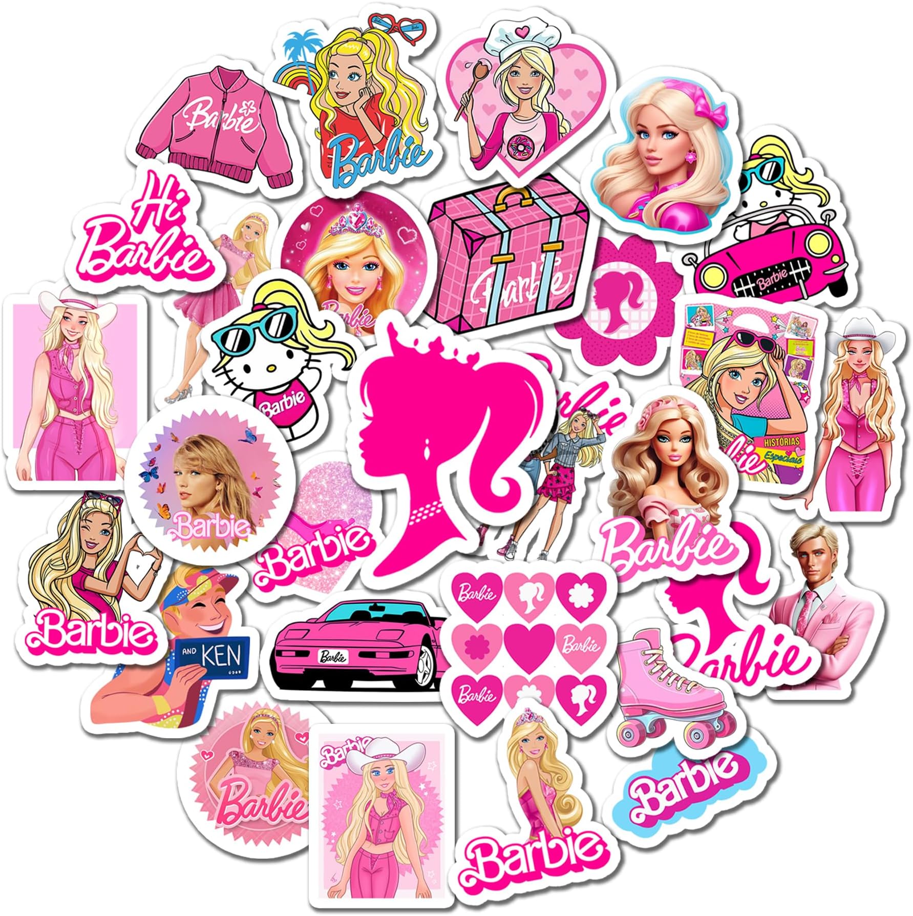 Amazon.com: SmileMakers Barbie Pics Stickers Hypoallergenic, Latex Free ...