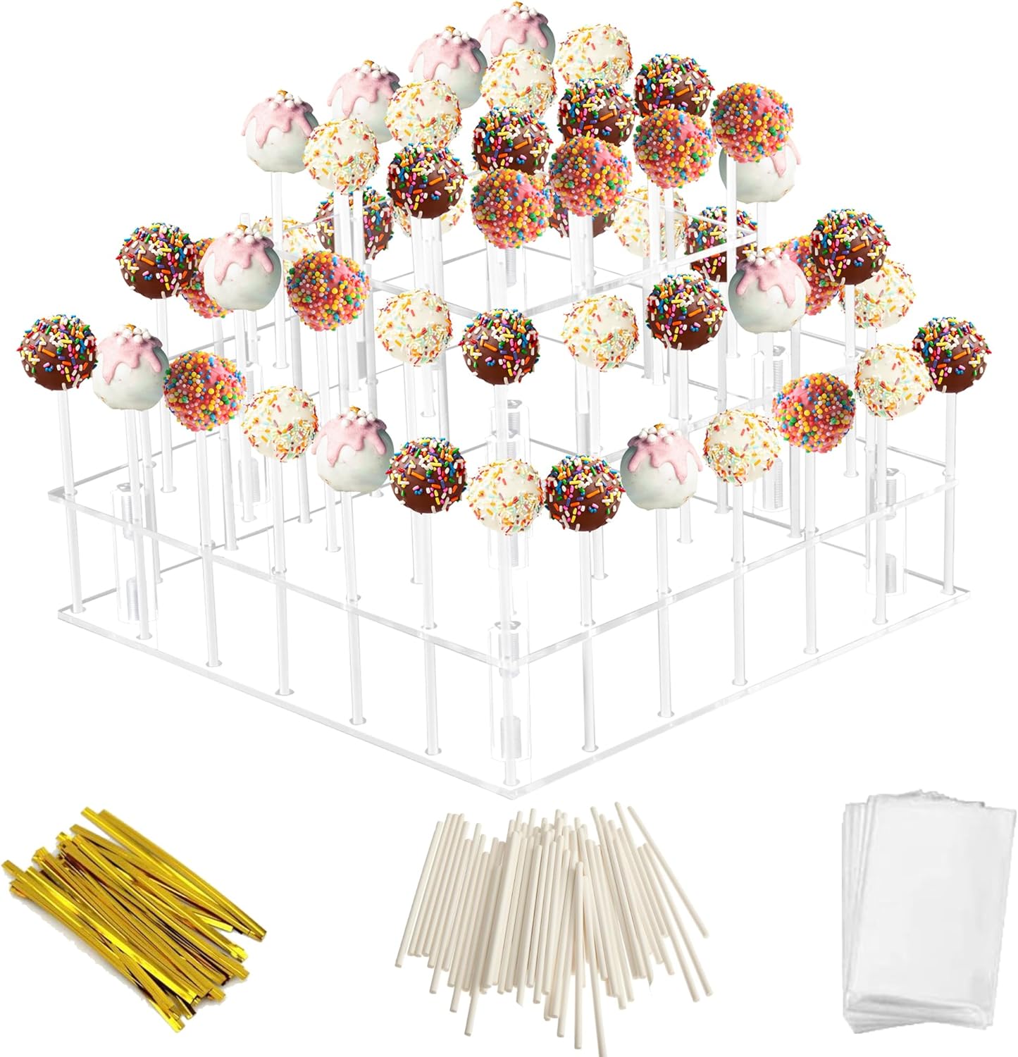 Amazon.com: LoveDisplay Cake Pop Stand, 3 Tier Square Lollipop Holder ...