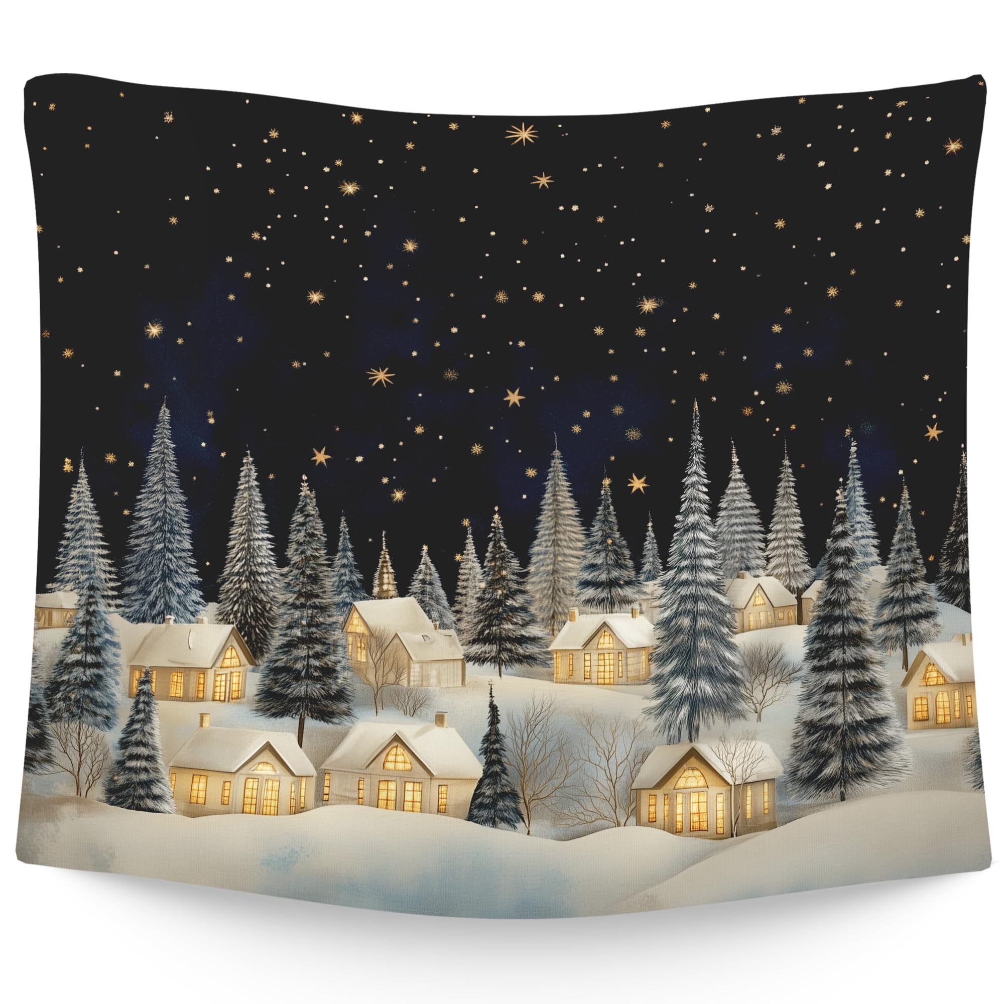 Amazon.com: WAITPI Vintage Christmas Winter Village Hanging Wall ...