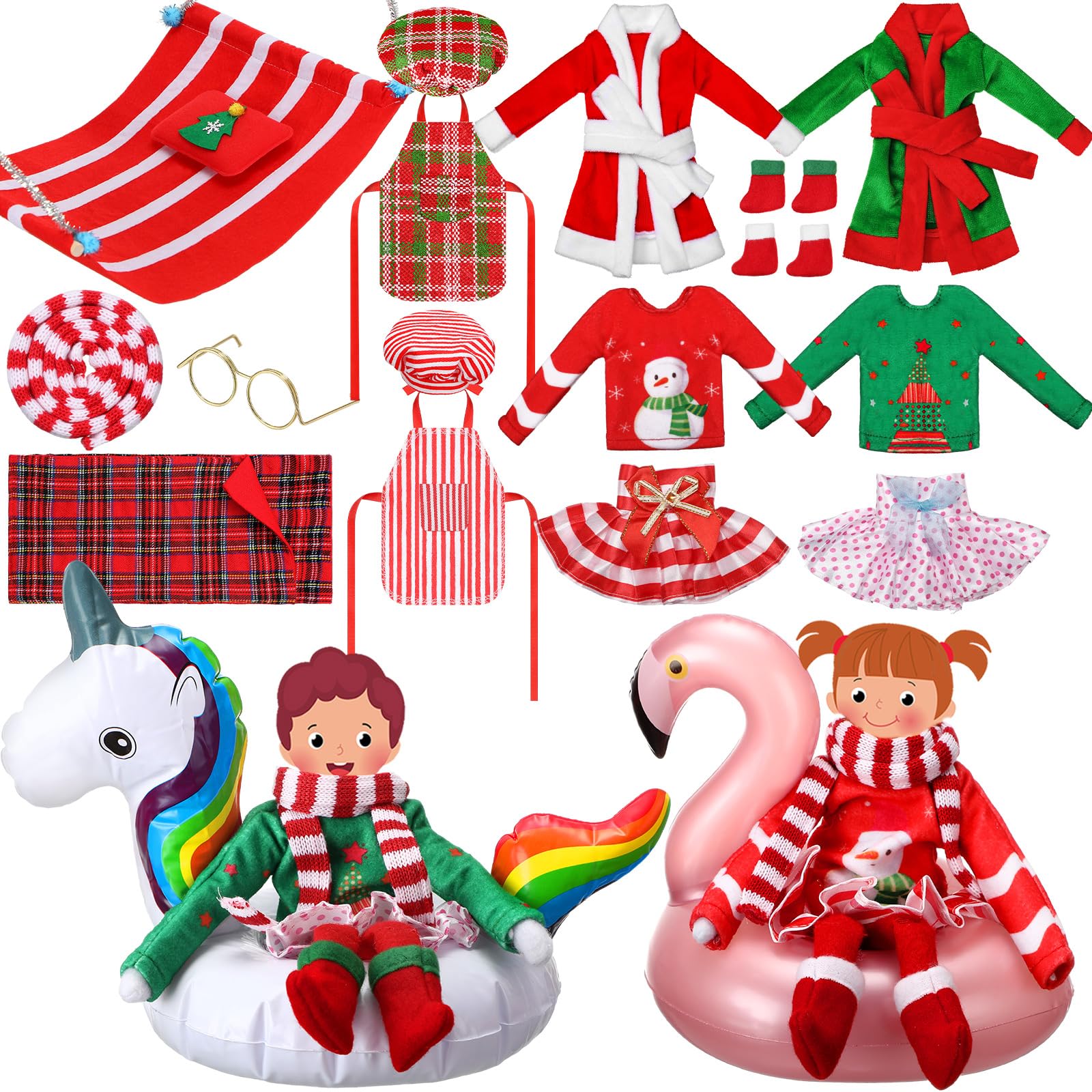 Amazon.com: Cutecrop 20 Pcs Christmas Elf Doll Accessories Set Includes ...