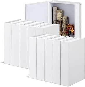 Amazon.com: Geyoga 10 Pcs Faux Book Box Decorative Books Modern Linen ...