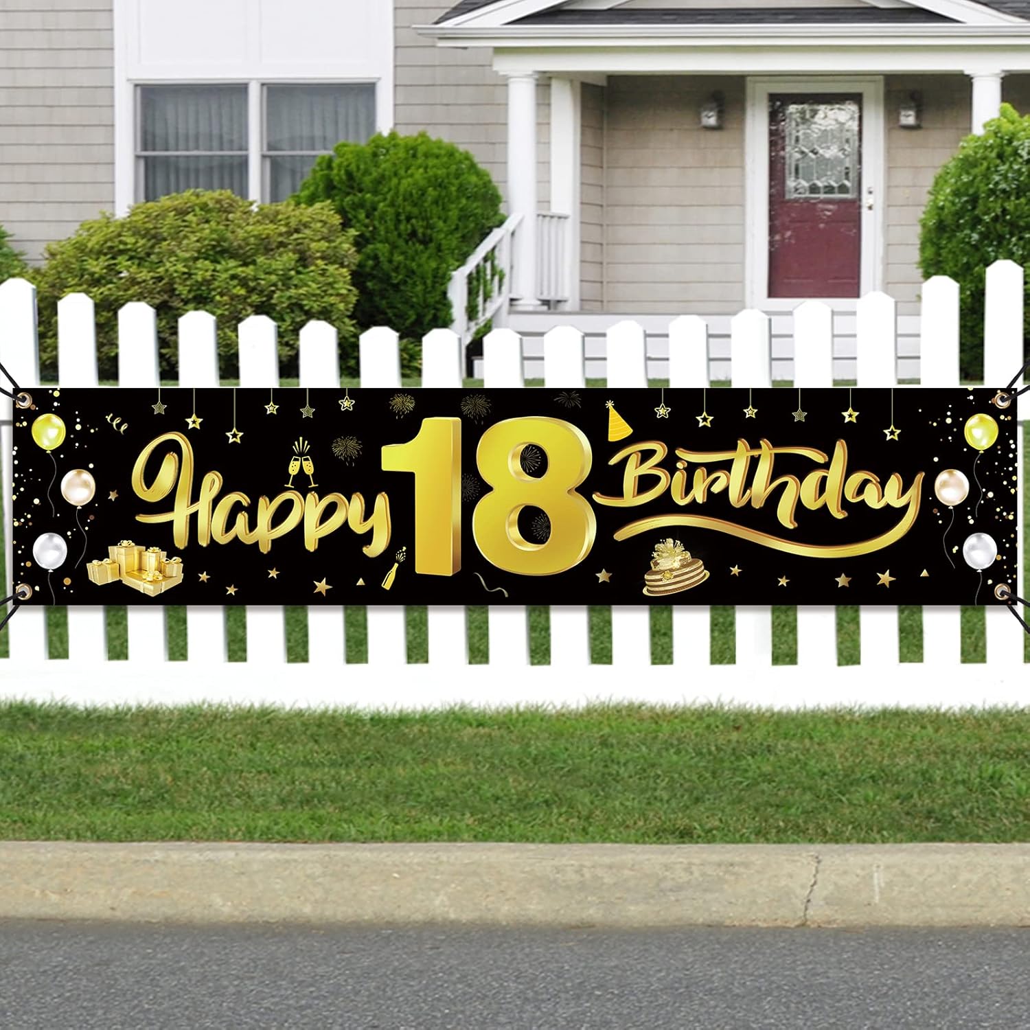 GoldRock 18 Geburtstag Deko Banner, 18. Geburtstag Mädchen Junge ...