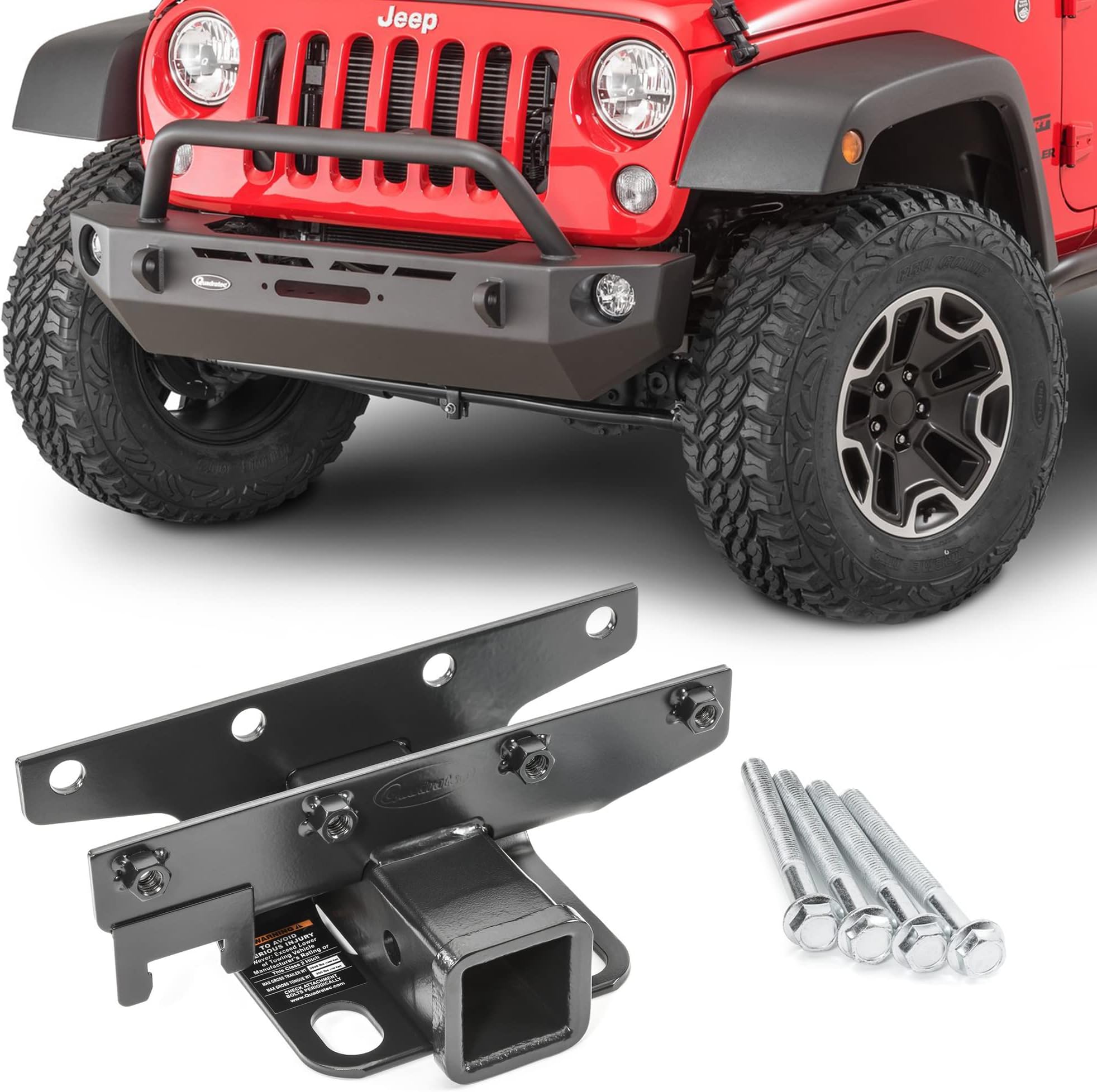 Amazon.com: Quadratec Premium 2” Receiver Hitch - Fits Jeep Wrangler ...