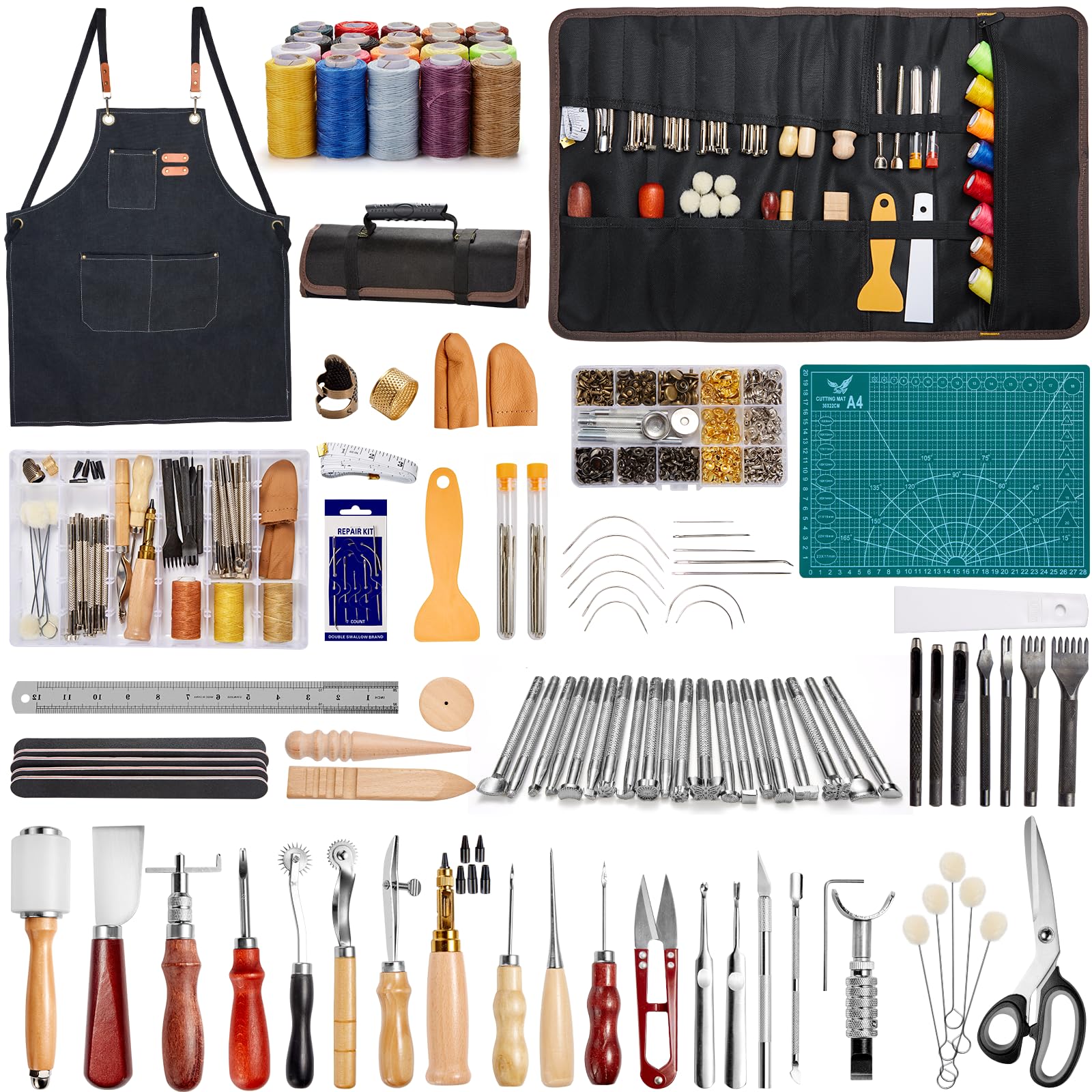 Amazon.com: Tuykay Leather Tooling Kit Professional 456 PCS Leather ...