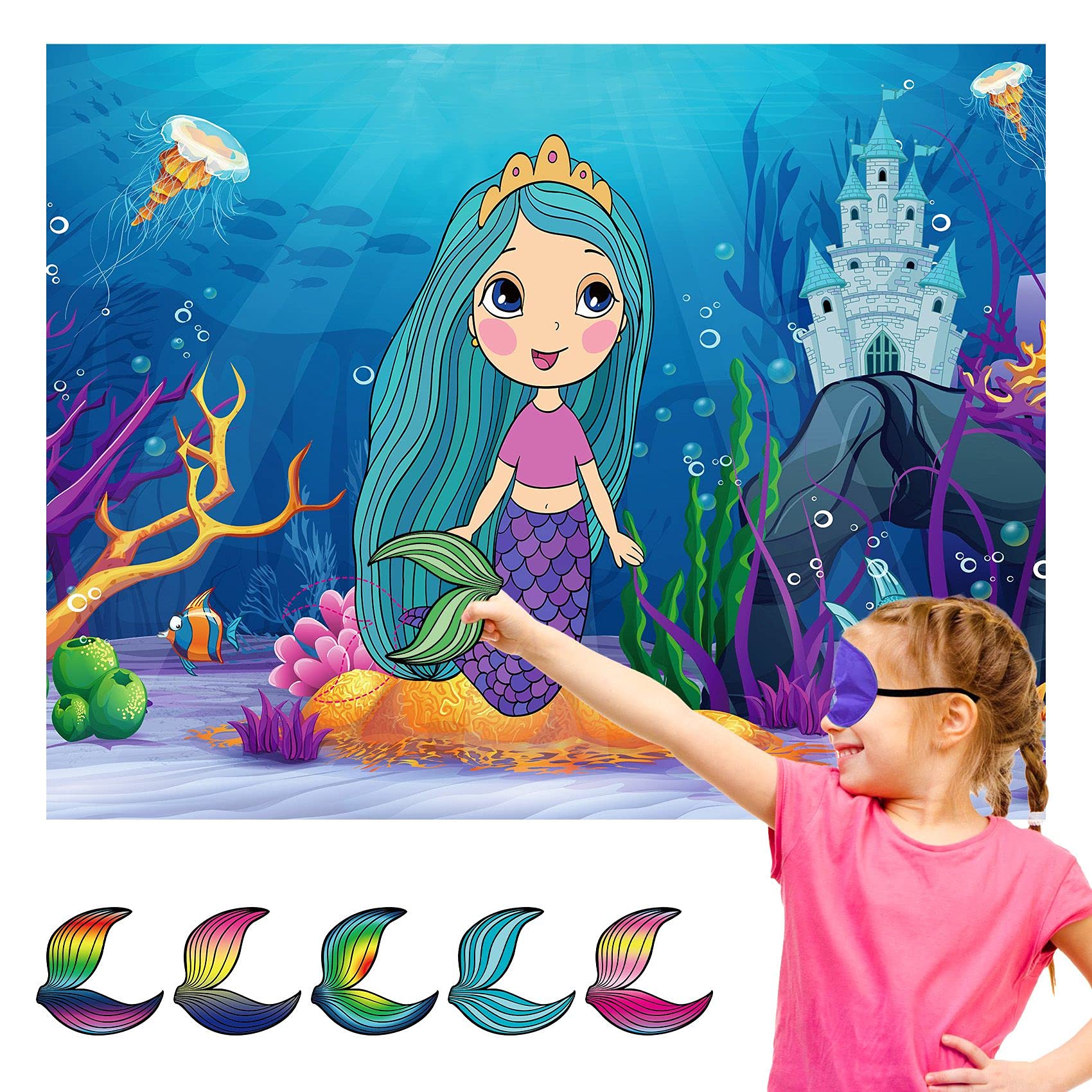 Buy Funnlot Mermaid Party Supplies Pin The Tail On The Mermaid 24 PCS Tail Stickers For Girls buy-funnlot-mermaid-party-supplies-pin-the-tail-on-the-mermaid-24-pcs-tail-stickers-for-girls