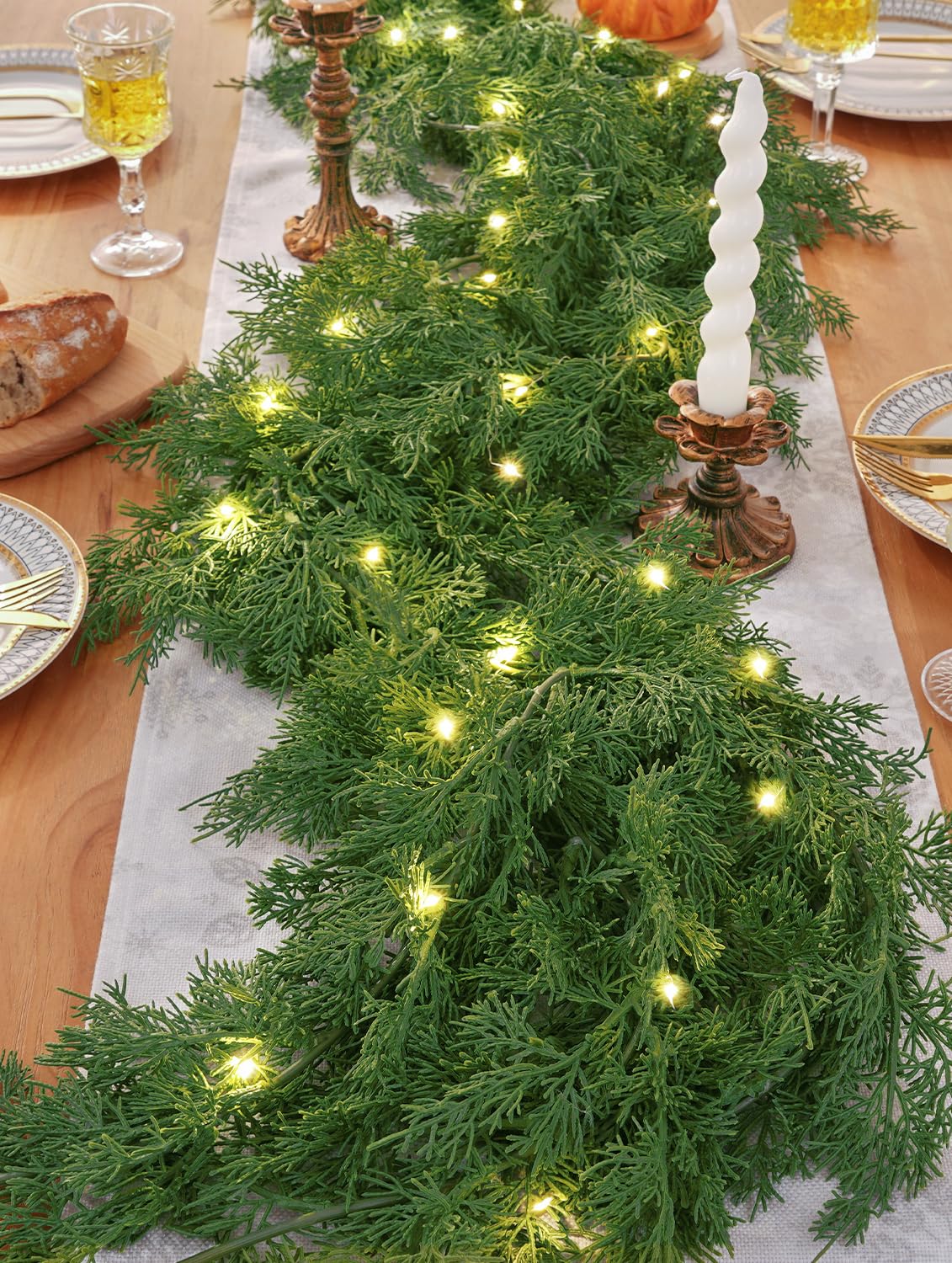 Amazon.com: MARTINE MALL 6FT Christmas Garland with LED Lights, Cedar ...