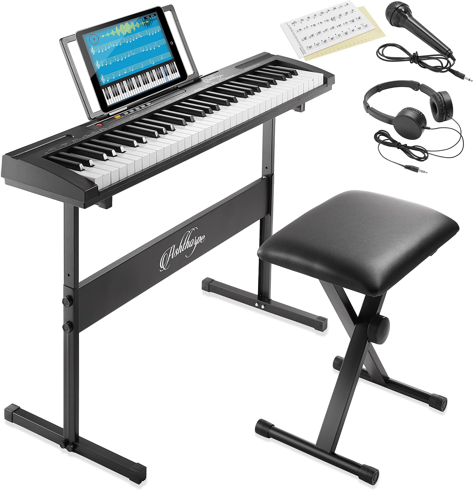 Amazon.com: RIF6 Electric 61 Key Piano Keyboard - with Over Ear ...