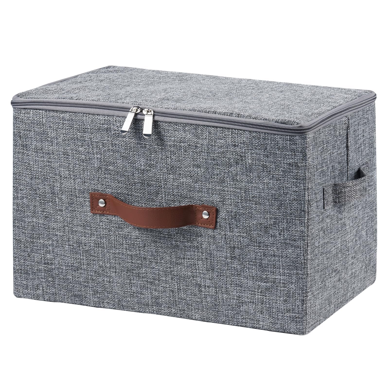 Amazon.com - VinneGenzz Storage Bins with Zipper Lid Cotton Linen ...