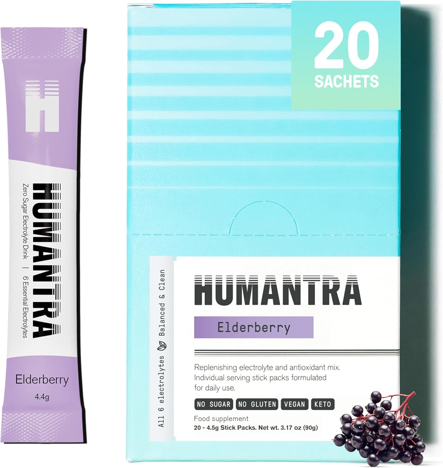 Humantra Electrolyte Packets | Zero Sugar | W/ 6 Electrolytes ...