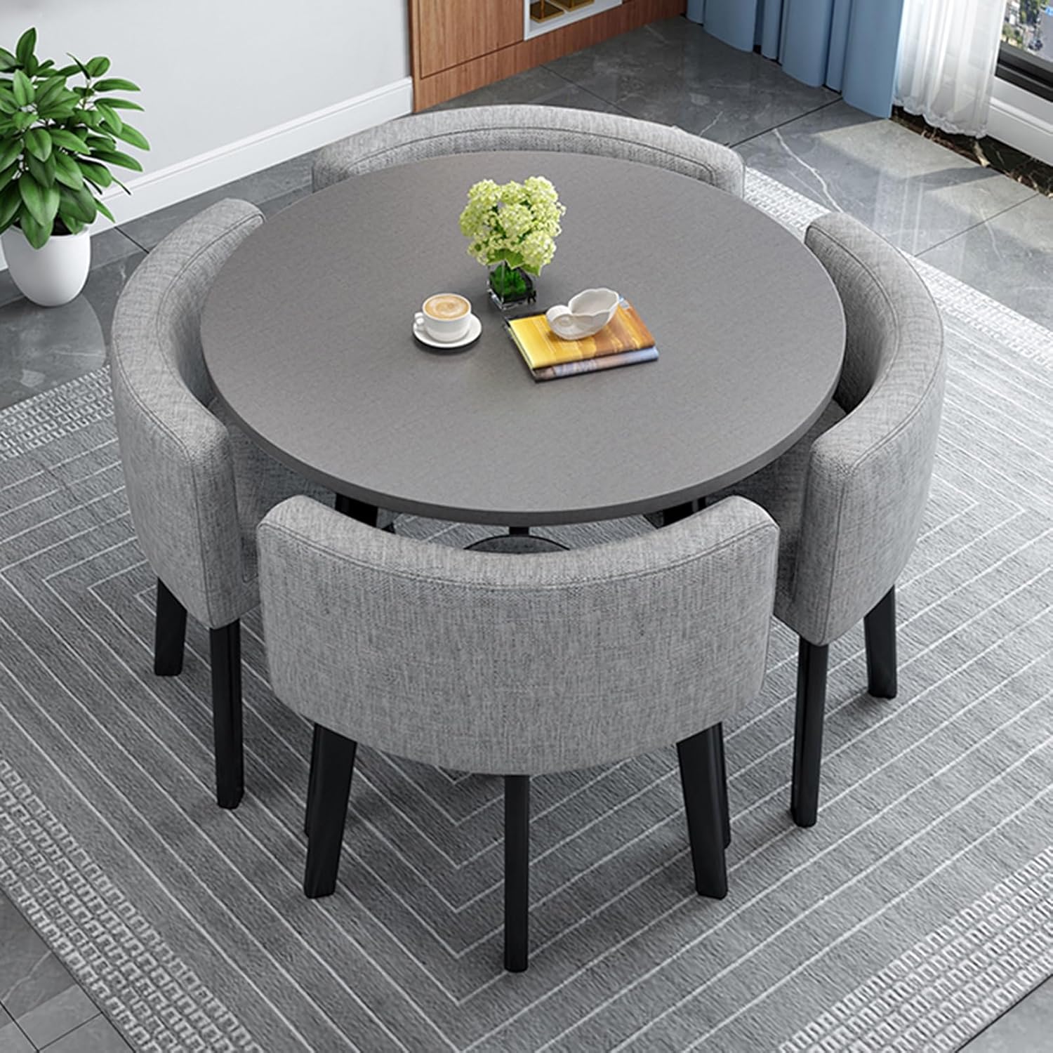 Amazon.com: Office Reception Conference Round Dining Table Set, Coffee ...