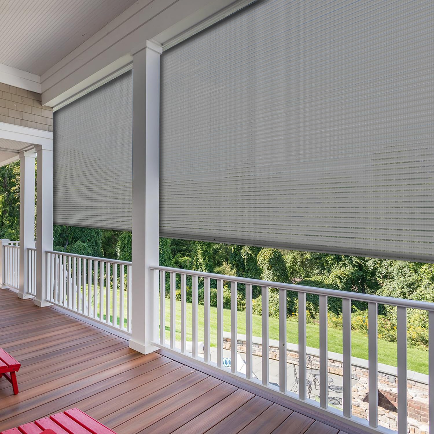 Amazon.com : SunnyRoyal Outdoor Roller Shades Exterior Roll Up Shade ...