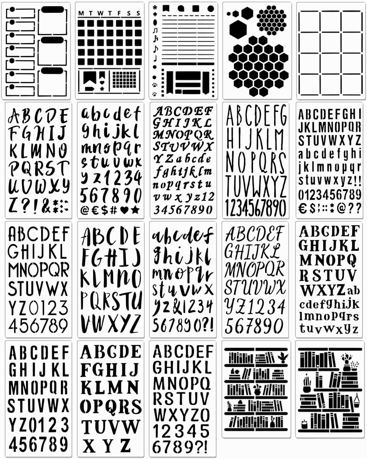 Amazon.com : JANYUN 4 Style Envelope Addressing Guide Stencil ...