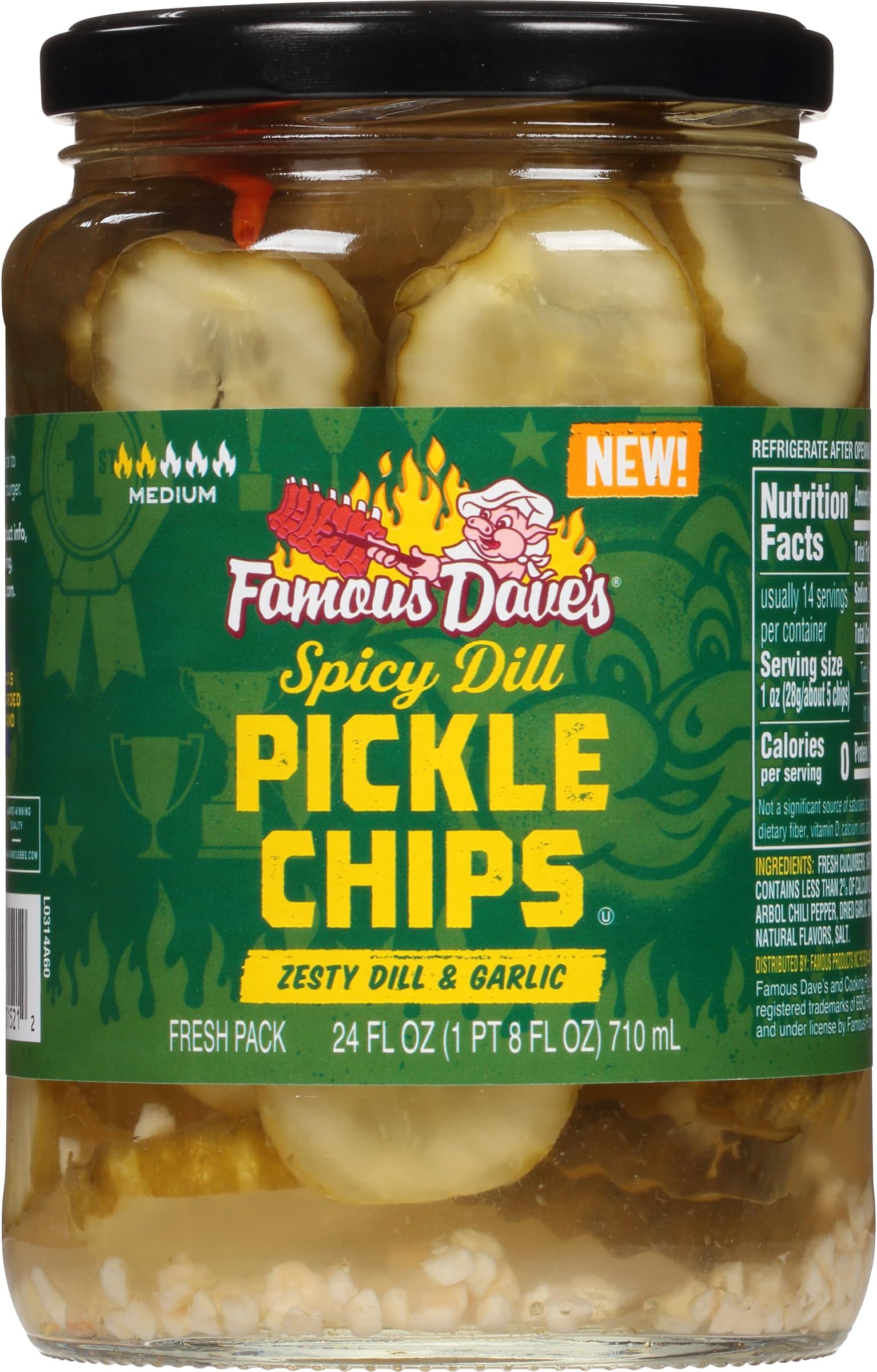 Amazon.com : Famous Dave's - 3 pck Sweet n' Spicy Pickle Chips (72 oz ...