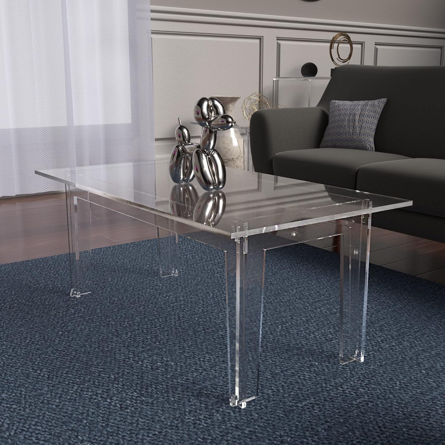Amazon.com: STAUBER Best Acrylic Coffee Table - Clear Classic (45" W x ...