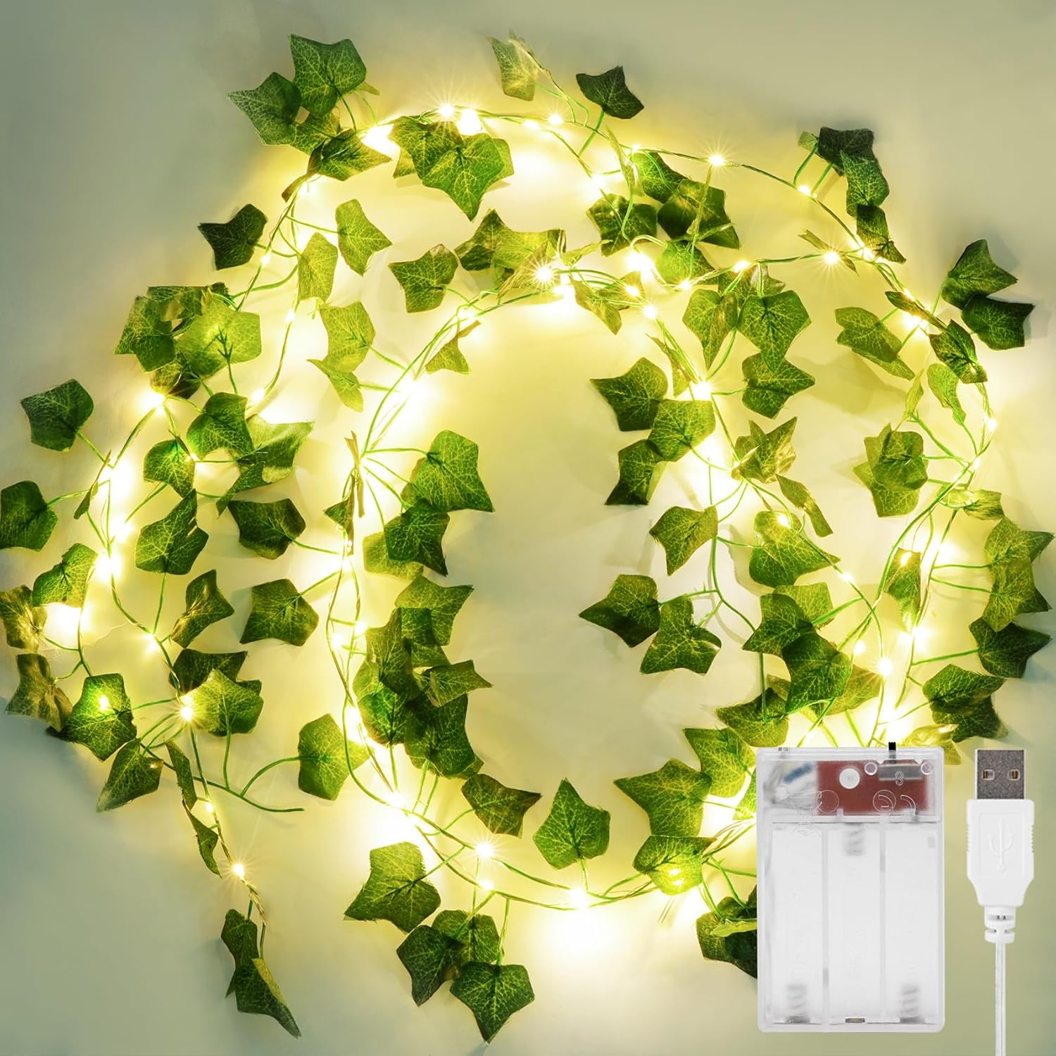 Amazon.com: KASZOO 2 Pack 6.56 Ft Vine with Fairy Lights, 80LEDS ...