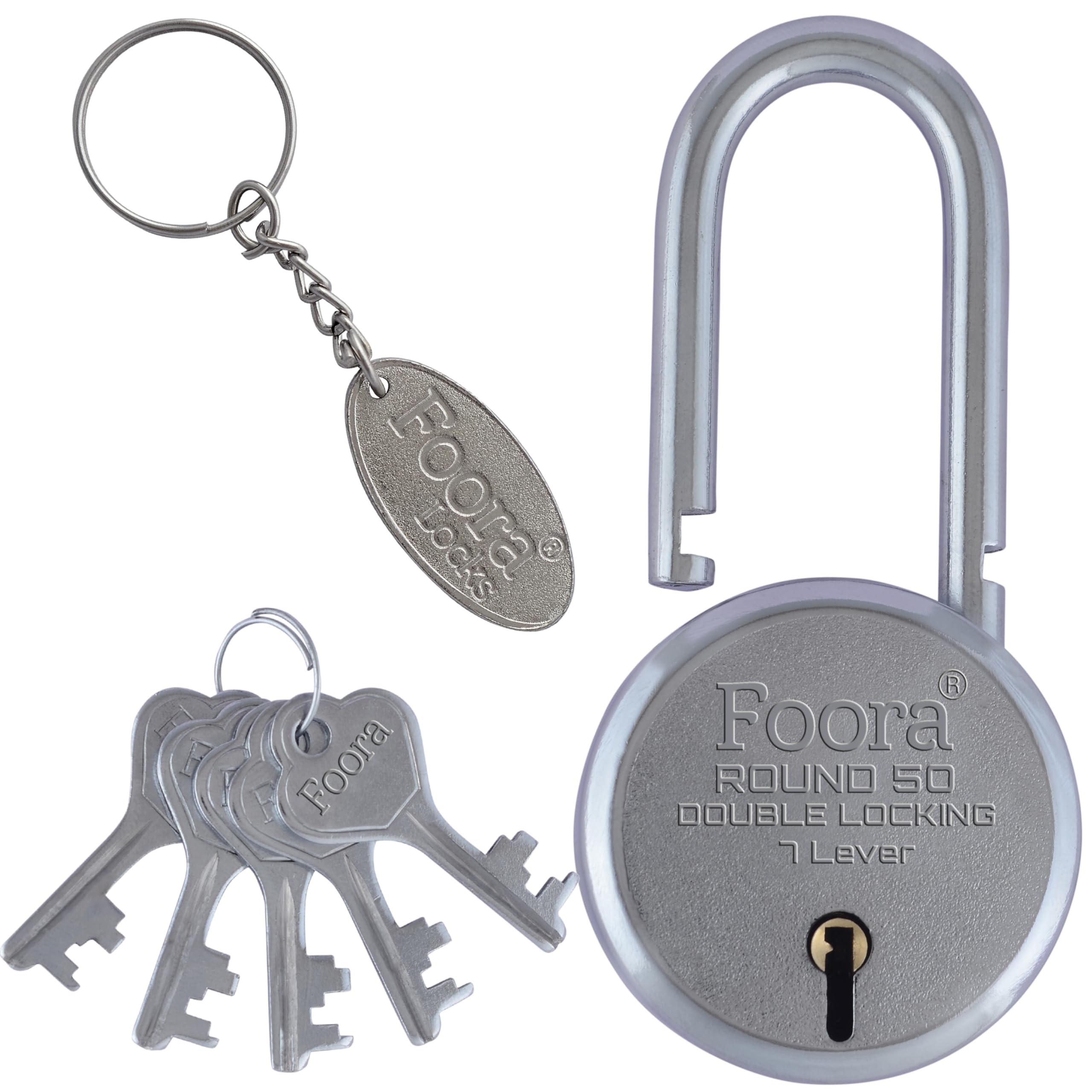 Foora Small Lock and Keys Door Lock for Home Round 50mm Long Neck ...