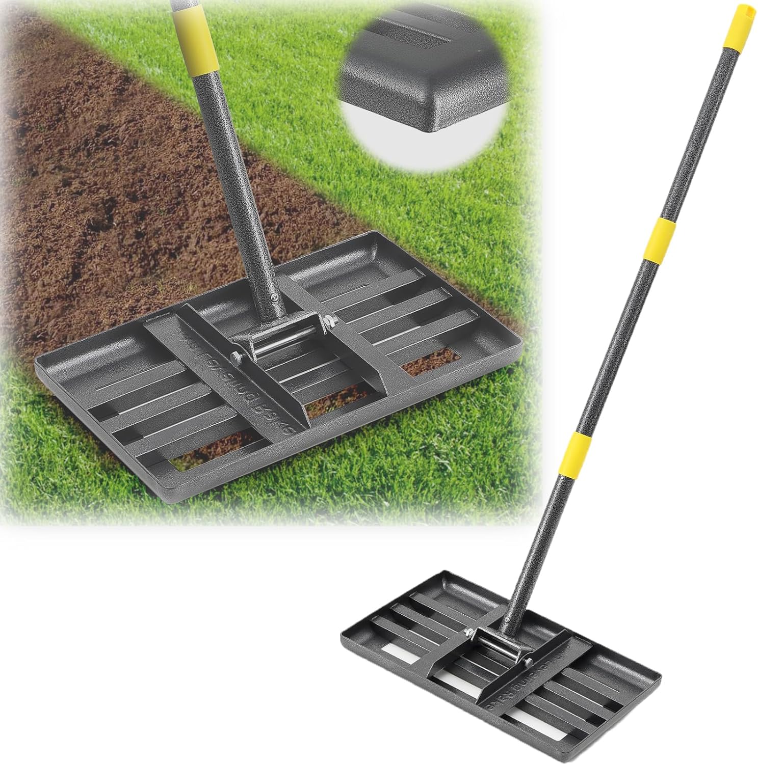 Amazon.com : Lawn Leveling Rake, Heavy Duty 17"x10" Curved Ground Plate ...