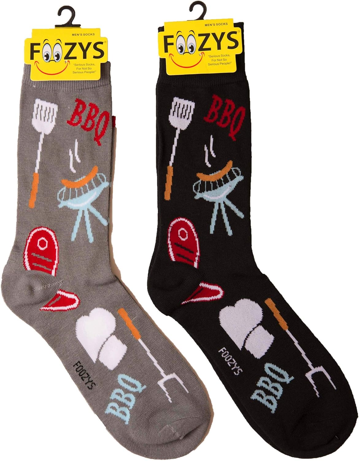 Amazon.com: Foozys Men’s Fun Cool Barbecue Novelty Crew Socks | 2 Pair ...