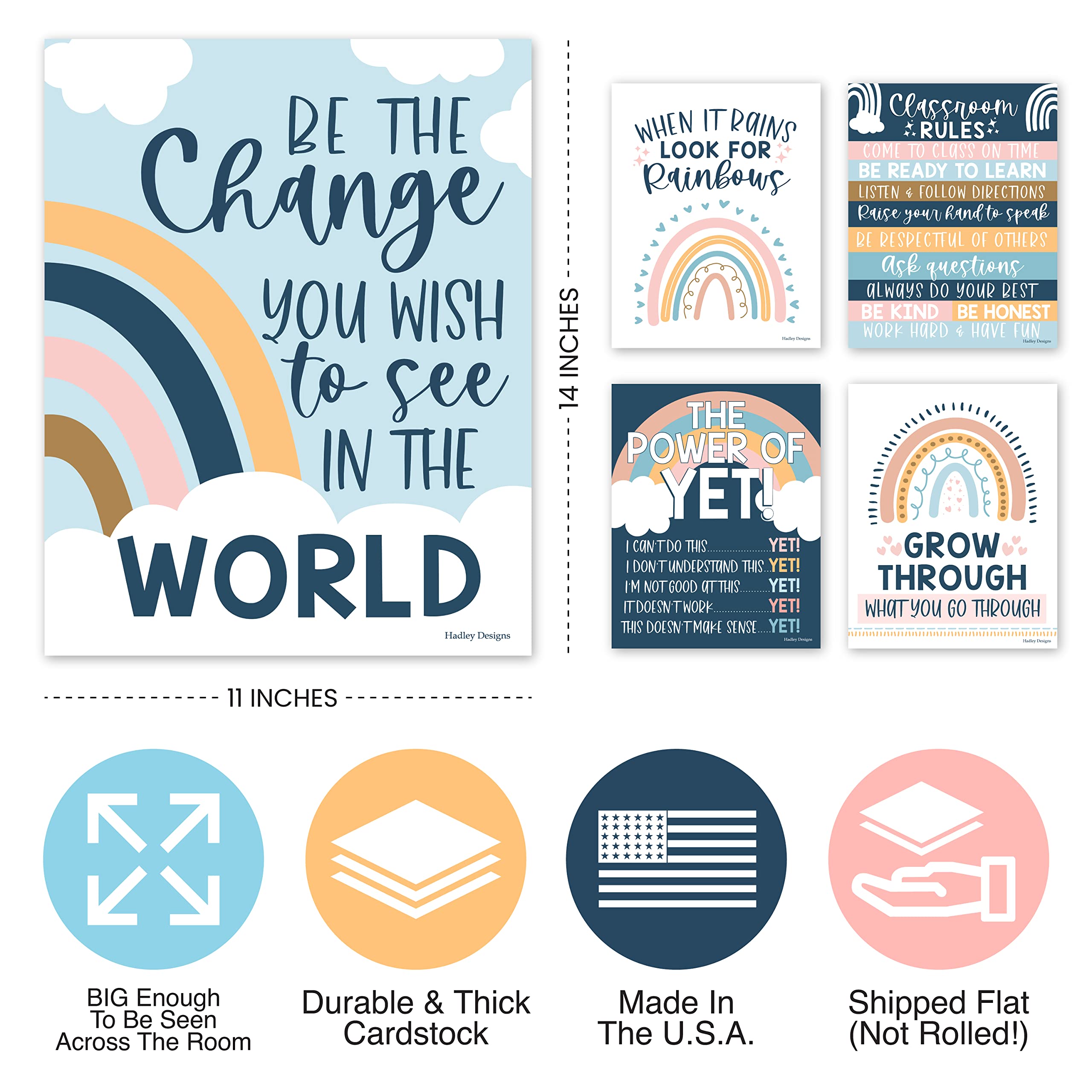 9 Boho Rainbow Classroom Decor Signs Welcome Sign For Classroom ...