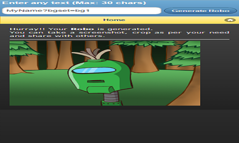 Aplicación Robo Generator en Amazon Appstore