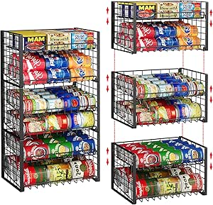 Amazon.com: 3-Pack Stackable Can Rack Organizer for Pantry, Adjustable ...