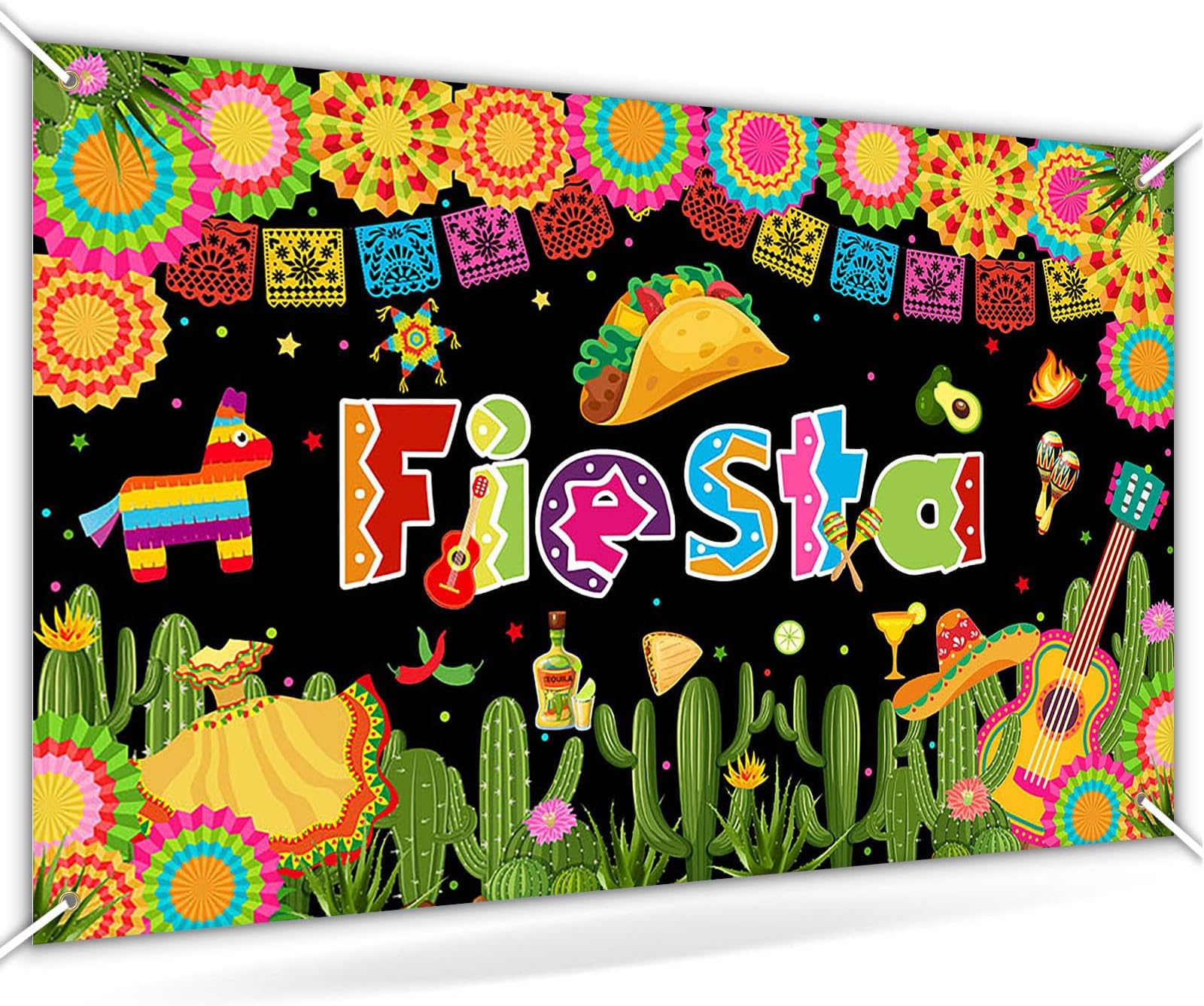 Amazon.com : Avezano Fiesta Backdrop for Party Mexican Themed ...