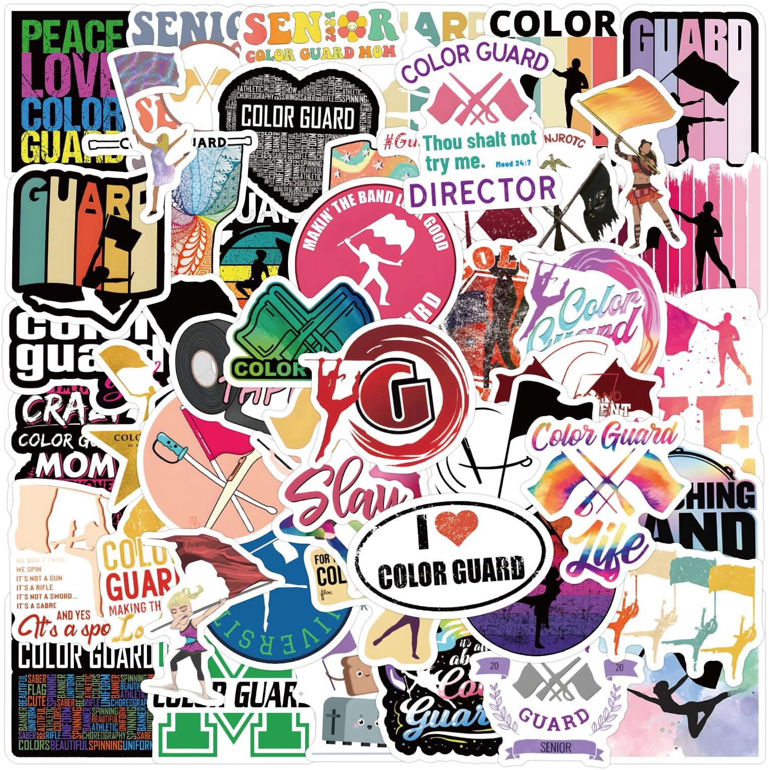 Amazon.com: Leisitator 60 PCS Color Guard Stickers - Waterproof Vinyl ...
