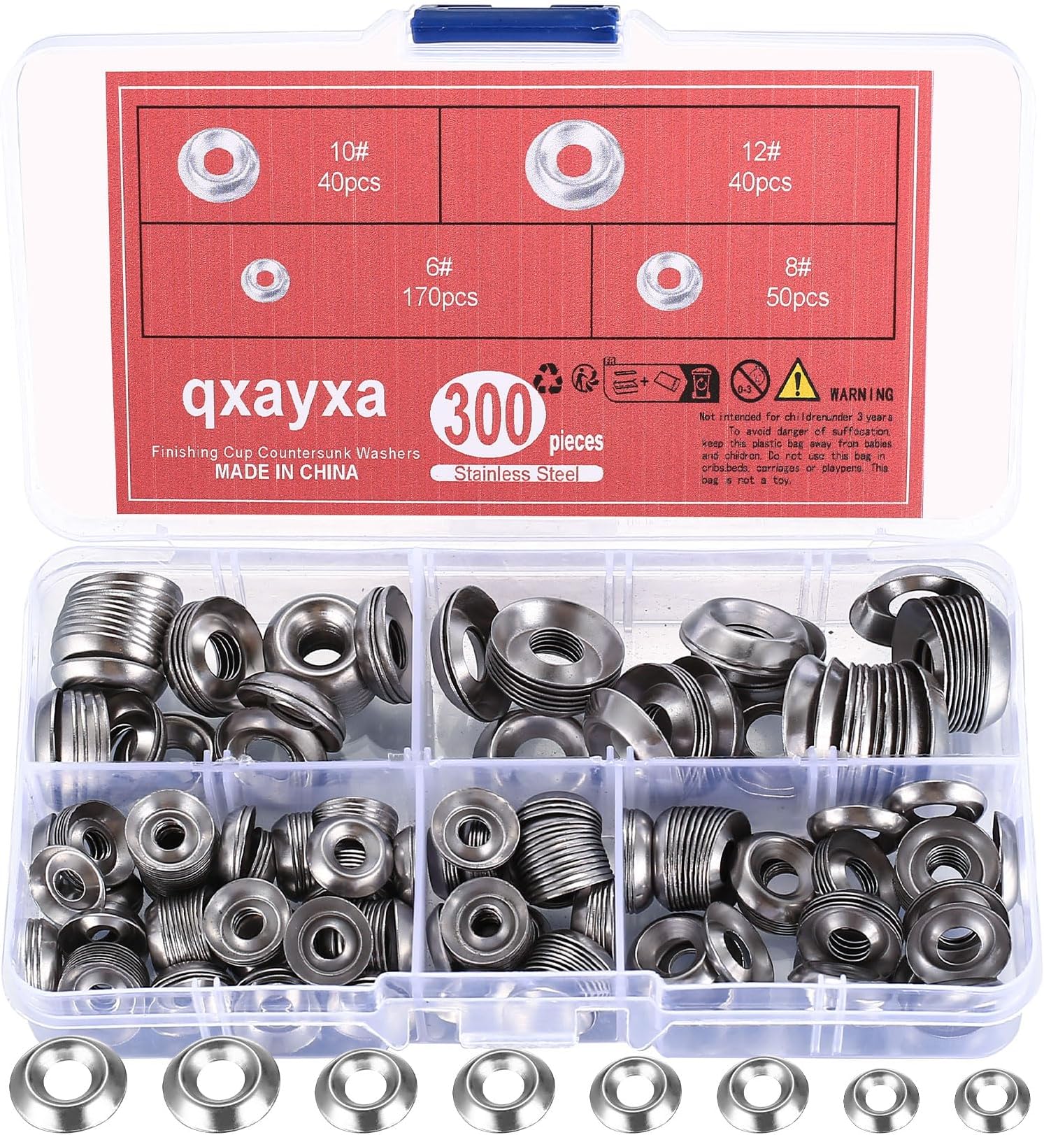 Amazon.com: #8 Stainless Finishing Washer Qty: 250 Countersunk/Cup ...