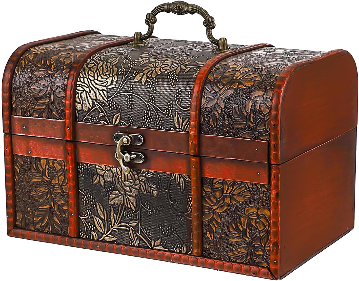 Vaileal Large Wooden Box with Lid, Decorative Storage Box, Vintage ...