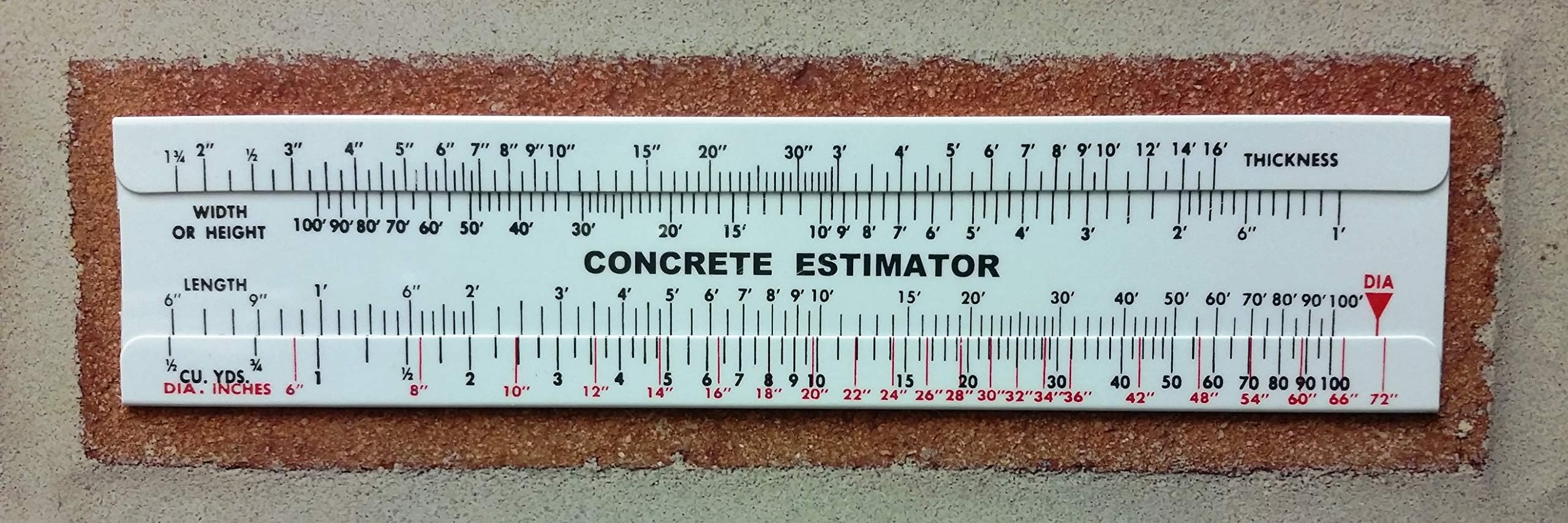 Amazon.com : Concrete Estimator Slide Ruler 300 Yard Volume Calculator ...