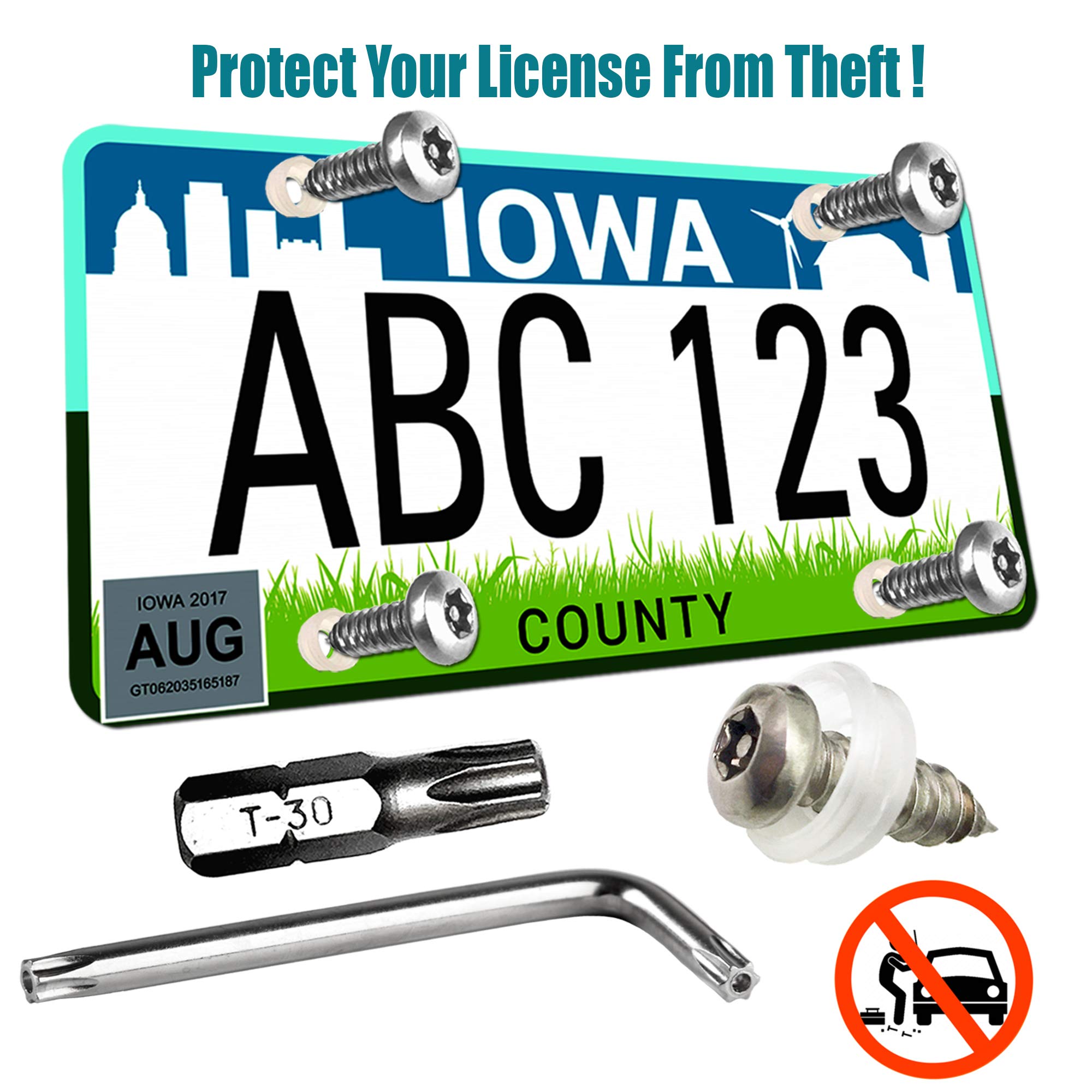 Snapklik.com : YoUoY Anti Theft License Plate Screws -Stainless Steel ...