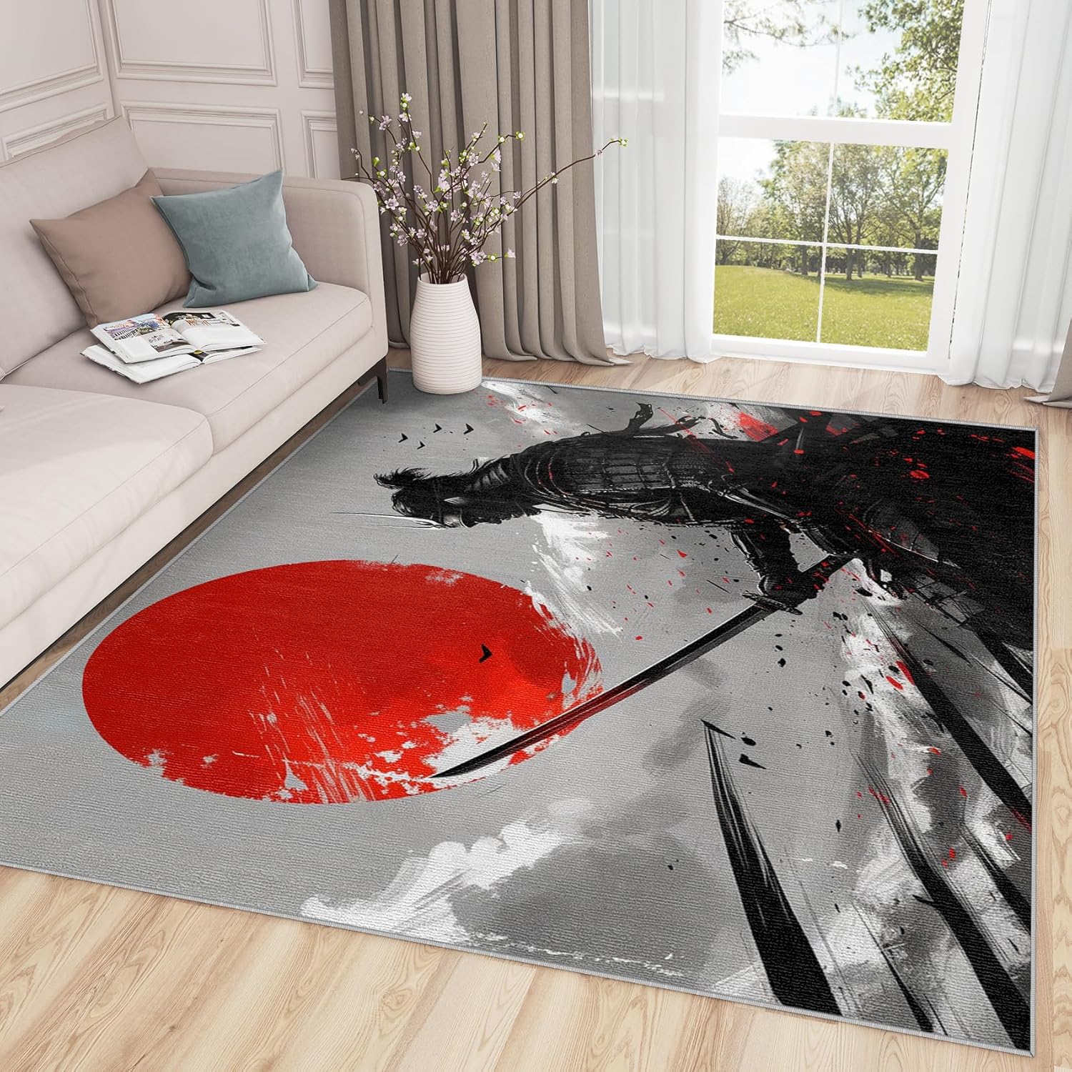 Amazon.com: SherAvant Japanese Rugs for Bedroom - 3x4 Rug - Samurai Rug ...