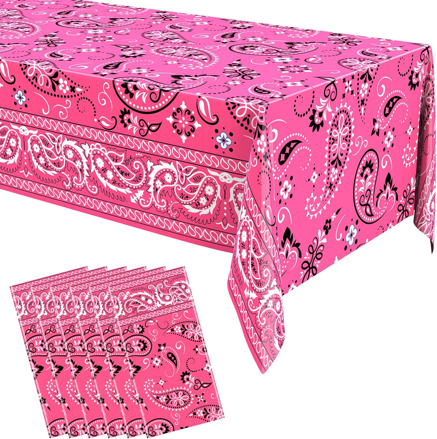 Amazon.com: Oudain 6 Pcs Bandana Party Tablecloths,54 x 108 Inch ...