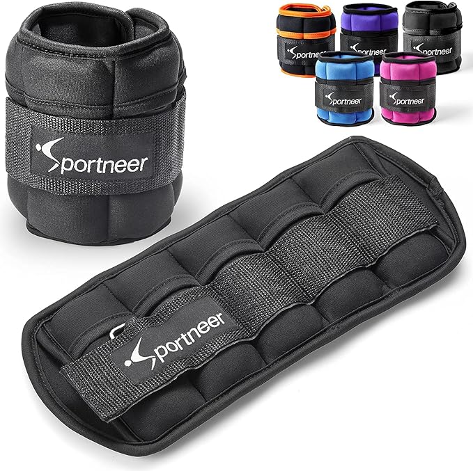 Sportneer Adjustable Ankle Weights Set 1 Pair 2 4 6 7 8 10Lbs Wrist Arm ...