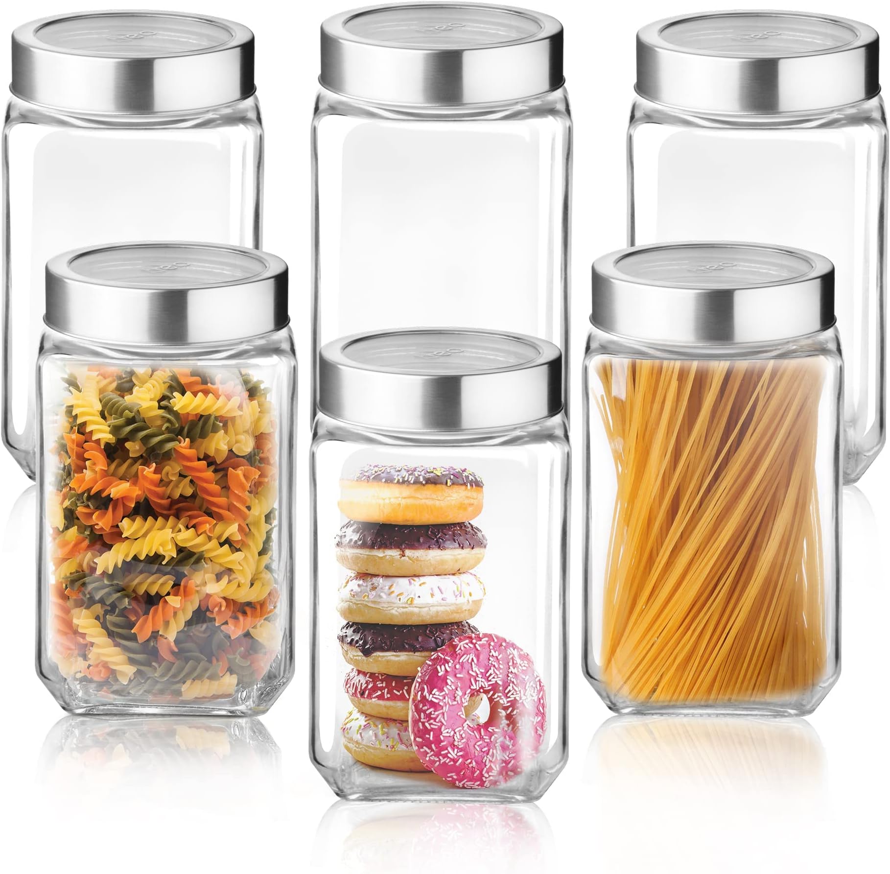 Buy Treo by Milton Cube Storage Glass Jar, Set of 6, 800 ml Each ...