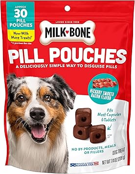 Amazon.com: Milk-Bone Pill Pouches Dog Treats, Hickory Smoked Bacon ...