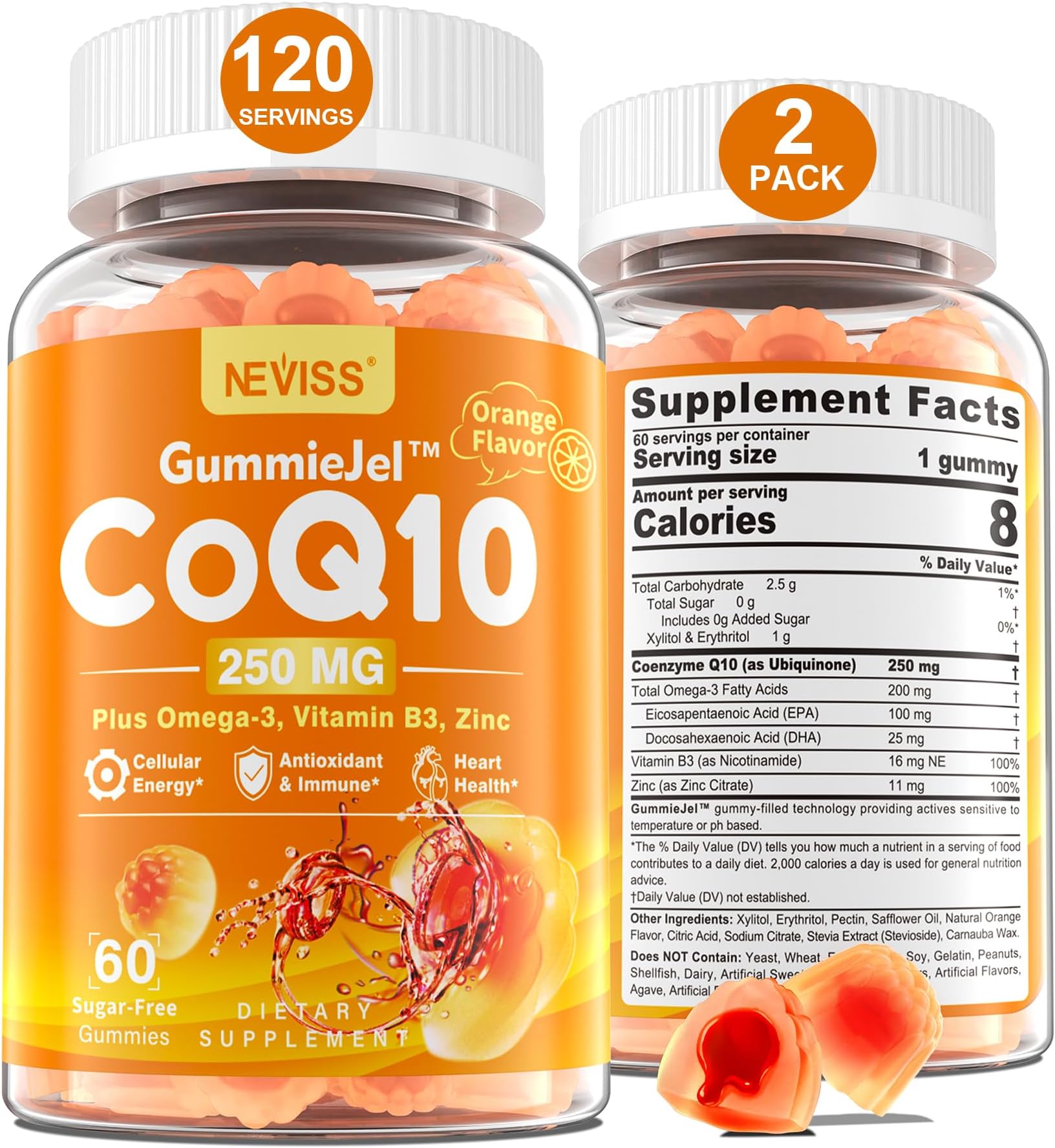Amazon.com: Nicotinamide with CoQ10 (120 Capsules) - Vitamin B3 500mg ...